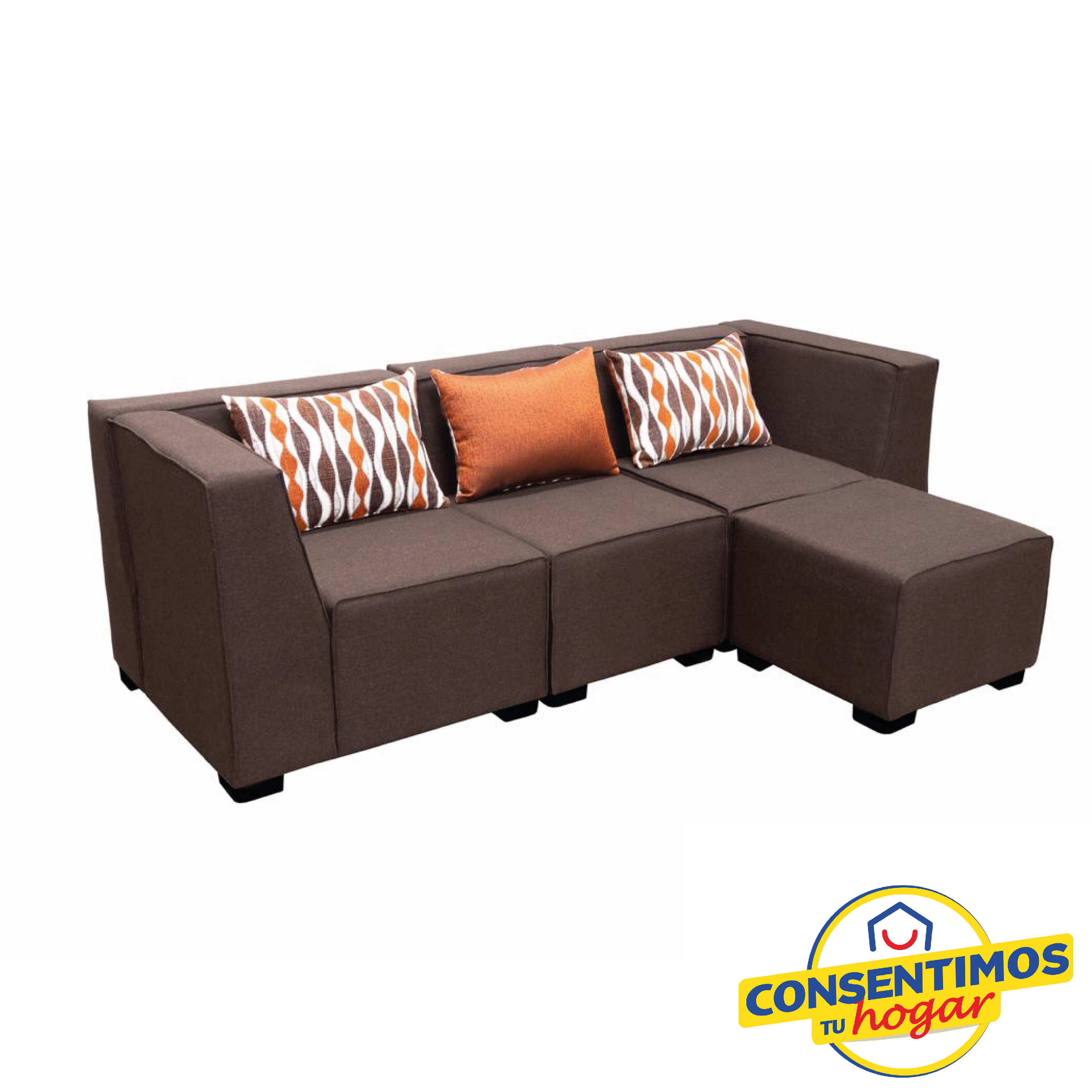 Sala Lego - Chocolate modular contemporánea - Villarreal Muebles