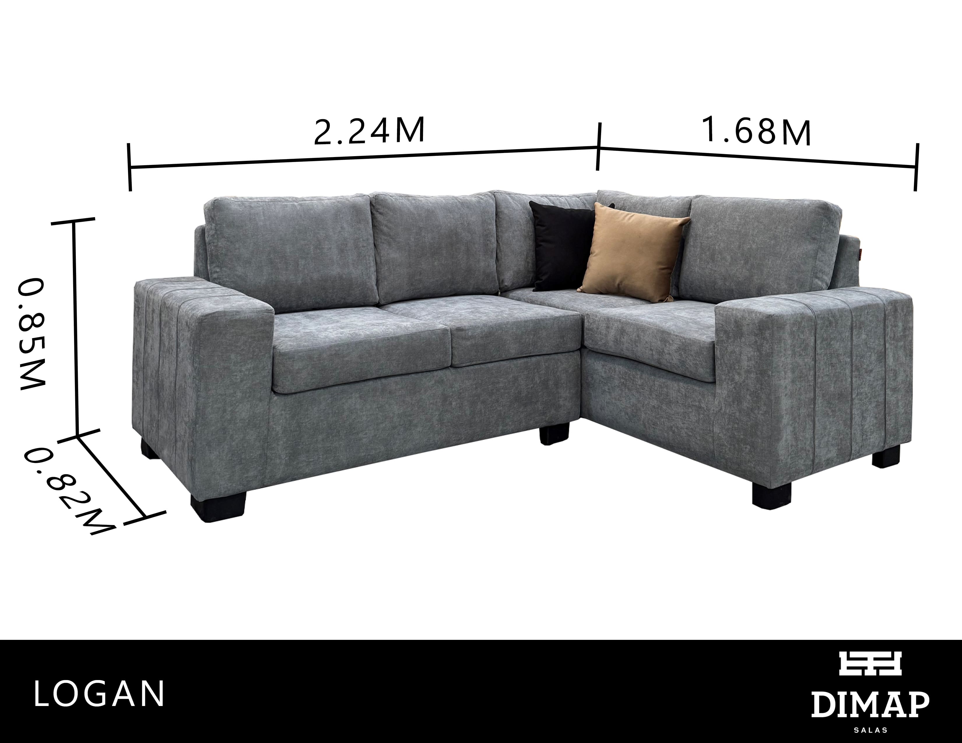 Sala Logan Gris en Escuadra Contemporánea de Lino - Villarreal Muebles y El Pasito